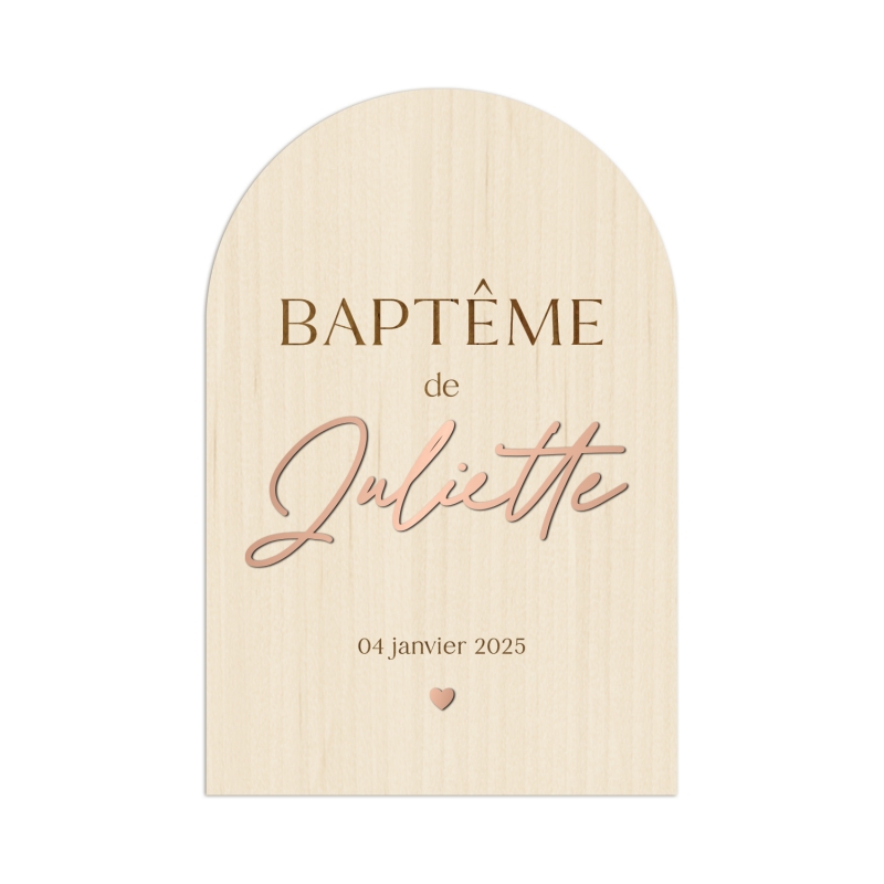 Panneau de bienvenue baptême bois et plexiglas - Print Your Love
